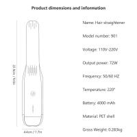 China USB Cordless Battery-Powered Ionic Hair Straightener Aluminum Plates LED Display Portable for Household Hotel Outdoor Travel Use for sale