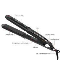 China Professional Electric Hair Steam Straightener Flat Iron Fast Heating Ceramic Plates for Household Outdoor Use Soft Smooth for sale