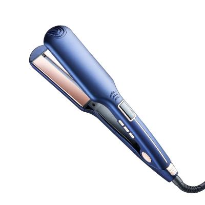 China Professional Electric 2-in-1 Wide Flat Iron Hair Straightener LCD Display Custom Logo Infrared Technology Household Hotel Use for sale