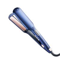 China Professional Electric 2-in-1 Wide Flat Iron Hair Straightener LCD Display Custom Logo Infrared Technology Household Hotel Use for sale