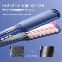 China Professional Electric 2-in-1 Wide Flat Iron Hair Straightener LCD Display Custom Logo Infrared Technology Household Hotel Use for sale