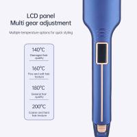China Professional Electric 2-in-1 Wide Flat Iron Hair Straightener LCD Display Custom Logo Infrared Technology Household Hotel Use for sale