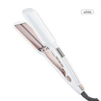 China Custom Logo Electric 2-in-1 Professional Wide Infrared Flat Iron Hair Straightener LCD Display Portable Fast Heating Household for sale