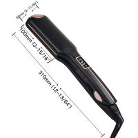 China Custom Logo Electric 2-in-1 Professional Wide Infrared Flat Iron Hair Straightener LCD Display Portable Fast Heating Household for sale