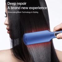 China Professional Electric 2-in-1 Wide Flat Iron Hair Straightener PTC LCD Display Portable Fast Heating Dual Wet/Dry Hotel Household for sale