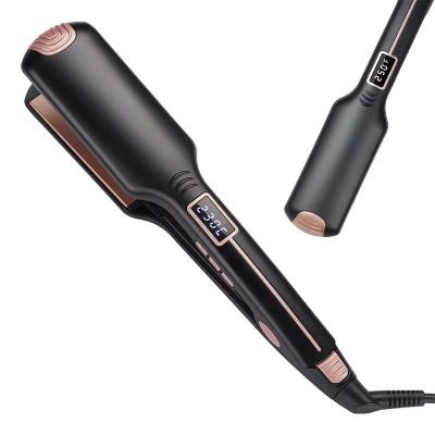 China Pro Electric Hair Straightener 1.75 Inch Flat Iron LCD Infrared Red Light Ceramic Coating Heat-Resistant Silicone Dual Household for sale