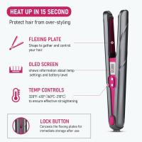 China 2 in 1 Cordless Aluminum Hair Straightener Curler USB 9600 Mah Battery 1 Year Warranty Lightweight Portable Household Hotel Use for sale