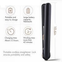 China 2 in 1 Cordless Aluminum Hair Straightener Curler USB 9600 Mah Battery 1 Year Warranty Lightweight Portable Household Hotel Use for sale