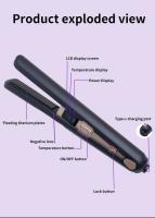 China 2-in-1 Cordless Hair Straightener & Curler LCD Display Travel Safe Ceramic Plates for Fine to Thick Hair Household Use for sale