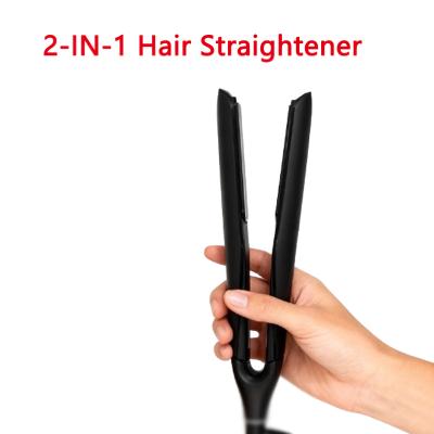 China Electric Ceramic Flat Iron Hair Straightener Infrared Ionic Nano Plates LCD Temperature Display 1-Year Warranty Outdoor Hotel for sale