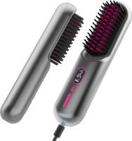 China Wholesale Price High Satisfaction Salon Equipment Cordless Hot Comb Brush Light Weight Mini Hair Straightener USB 1 Year Outdoor for sale