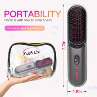 China Wholesale Price High Satisfaction Salon Equipment Cordless Hot Comb Brush Light Weight Mini Hair Straightener USB 1 Year Outdoor for sale