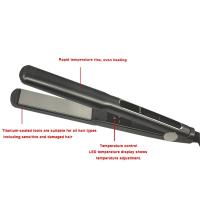 China Professional LED Electric Titanium Hair Straightener Hotel Household Use Portable Fast Heating Wholesale Private Label for sale