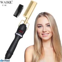 China Portable Ionic Ceramic Electric Hair Straightening Curling Comb 5 Temperature Settings Safety Multifunction Hotel Household for sale