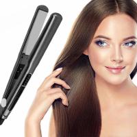 China Wide Plate Ceramic Hair Straightener | LED Adjustable Temperature Flat Iron for sale