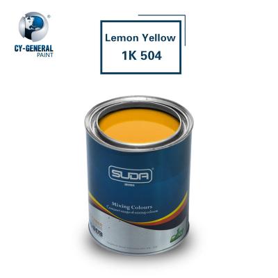 China Lemon Yellow 1k Automotive Paint Chemical Resistant Auto Refinish Paint No Peeling for sale