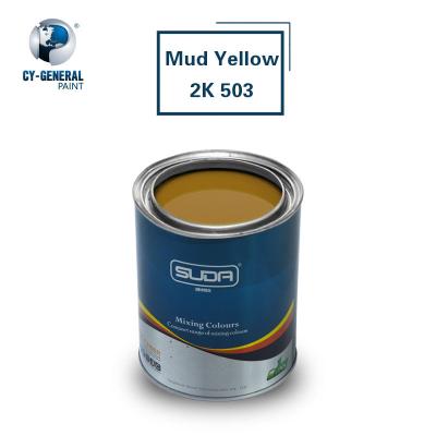 China High Solid Automotive 2k Primer Mud Yellow Car Paint Liquid Coating for sale