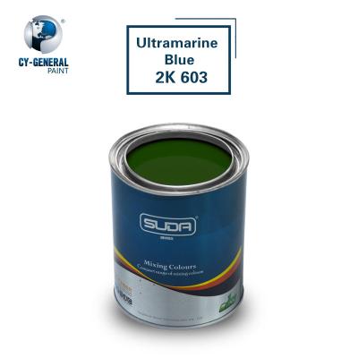 China Premium 2K Topcoat Ultramarine Blue High Brightness Automotive Refinish Paint for sale