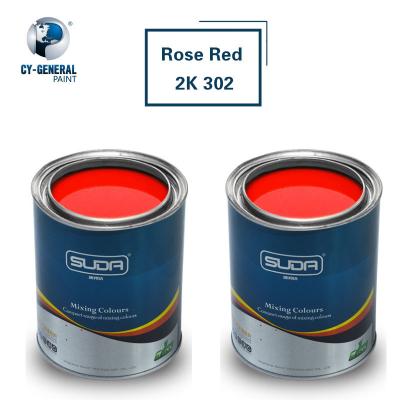 China Weathering Resistance 2k Automotive Paint Rose Red Top Coat Auto Body Repair And Refinishing for sale