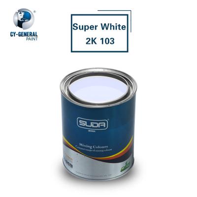 China Super White 2K Top Coat Paint Weatherproof For Car Paint Mixing Clear Coat For Car for sale