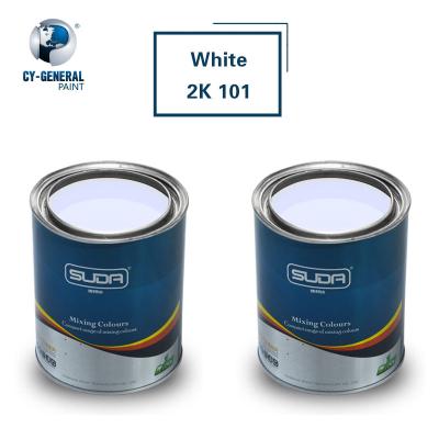 China Strong Adhesion 2K Topcoat Glossy No Cracking White Car Paint for sale