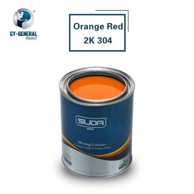 China Orange Red 2k Automotive Clear Coat Gloss High Coverage Car Paint Refinishing for sale