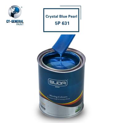 China 1K Pearl Paint Refinish Crystal Blue Metal Refinish Water Base Automotive Paint for sale