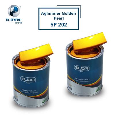 China Aglimmer Golden Pearlescent Acrylic Paint Refinish Clear Coat Chemical Resistance for sale