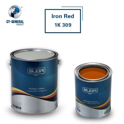 China Good Adhesion 1K Basecoat No Peeling Iron Red Acrylic Auto Paint for sale