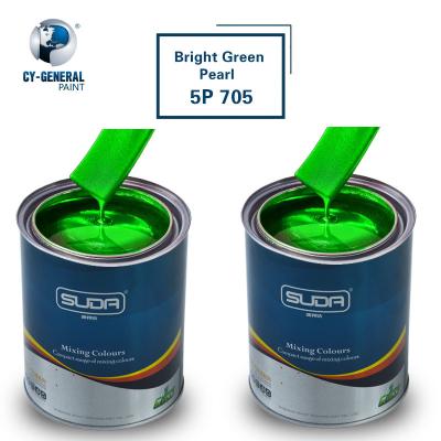 China High Coverage Acrylic Pearl Paint Bright Green Clear Coat For Car Paint for sale