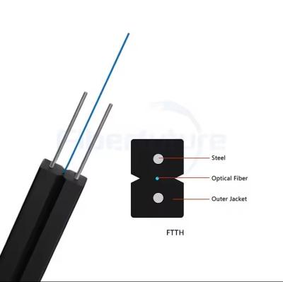 China GJFJV Indoor Fiber Optic Cable 4 6 8 12 Core Tight Buffered Aramid Yarn OM2 Multimode Flat Wire for sale
