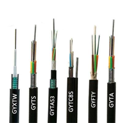 China Single Mode Armored Fiber Optic Cable 6-24 Core GYXTW GYTS GYTA53 with 125μm Fibers and PE Sheath for sale
