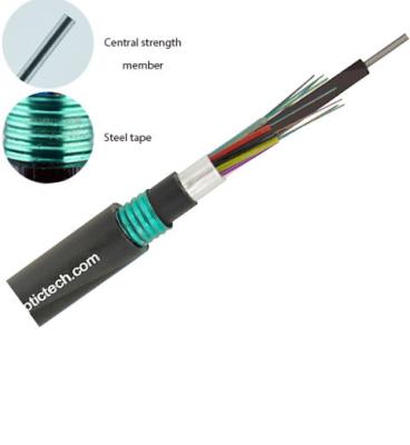 China GYTA53 12 Core Armoured Fiber Optic Cable Direct Buried Stranded Loose Tube 9.5mm 3000N for sale
