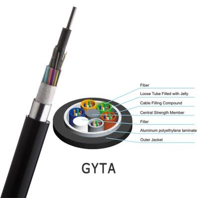 China GYTA 96 Core Outdoor Duct Cable Multi Loose Tube Aluminum Armored SM Fiber Optic 9.7mm for sale