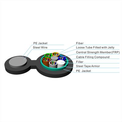 China Stranded Loose Tube GYTC8S Fiber Optic Cable 2-144 Core Self-Supporting Aerial for sale