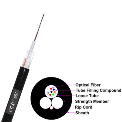 China Aerial GYFXTY Non Metallic Fiber Optic Cable 4 Core PE Jacket G652D Fiber for sale