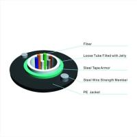 China Armored Anti UV PE Jacket 2-24 Core GYXTW Single Mode Fiber Optic Cable 7.8mm for sale