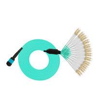 China MPO-LC 24 Core MPO OM3 Fiber Optic Patch Cord 3M Multimode Connector for sale