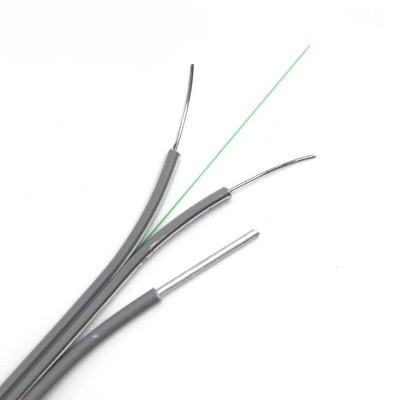 China Single Mode G657A1 FTTH Drop Cable 2 Core 5.0×2.0mm with Steel Wire Support for Outdoor Aerial Installation for sale