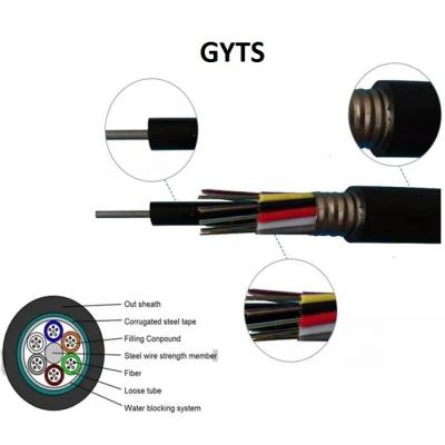 China GYTS PE Jacket Stranded Fiber Optic Cable 96 Core 13.2mm Diameter for Aerial and Duct Applications for sale