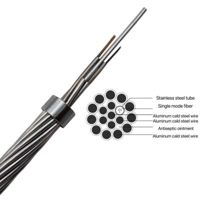 China 36 Core Fiber Optic Cable OPGW Self Supporting Communication Cable Replacement Aerial Ground Wire for sale