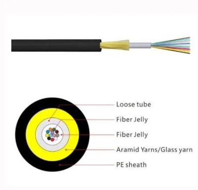 China Outdoor ADSS Cable 24-144 Core Single Sheath Fiber Optic Cable PE AT Jacket 800m Span for sale