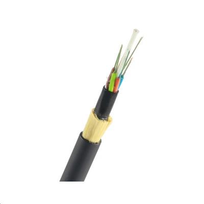 China Black PE Outer Sheath Color Self Supporting ADSS 24 Core Fiber Optic Cable Singlemode for sale