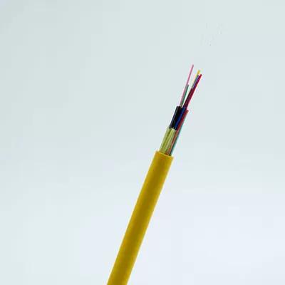 China Indoor Fiber Optic Cable GJFJV 4-12 Core Tight Buffered Aramid Yarn LSZH PVC for sale
