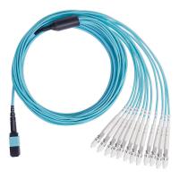 China 8 12 Fiber LC OM3 OM4 Multimode Fiber Optic Patch Cord for High Density Cabling in Data Centers for sale