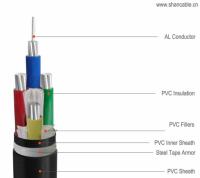 China Double Steel Wire Aomoured Aluminum Conductor Pvc Insulated Power Cablewith 0.6 /1kV One To Five Cores Electrical Cables for sale