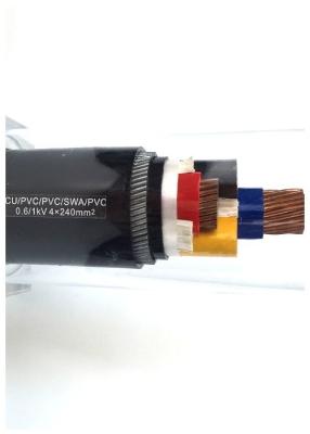 China Copper Conductor LV SWA Armoured PVC Insulated Cables 4 Cores Steel Wire Armored Cable 4x240mm2 for sale