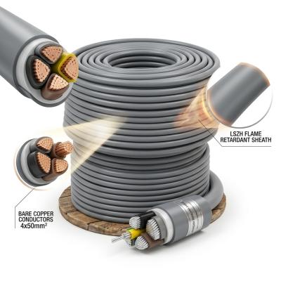 China LSZH Low Smoke Zero Halogen PVC Insulated Cable 0.6/1kV 4 Core 4x50mm2 Fire Safe for sale