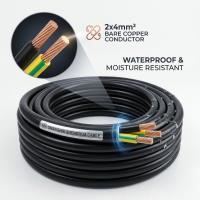 China Waterproof Moisture Resistant PVC Insulated Cable 0.6/1kV 2 Core 2x4mm2 Outdoor Wet Area for sale