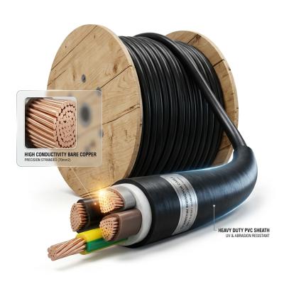 China Factory Direct PVC Insulated Power Cable 0.6/1kV 4x70mm2 Copper Export Grade for sale
